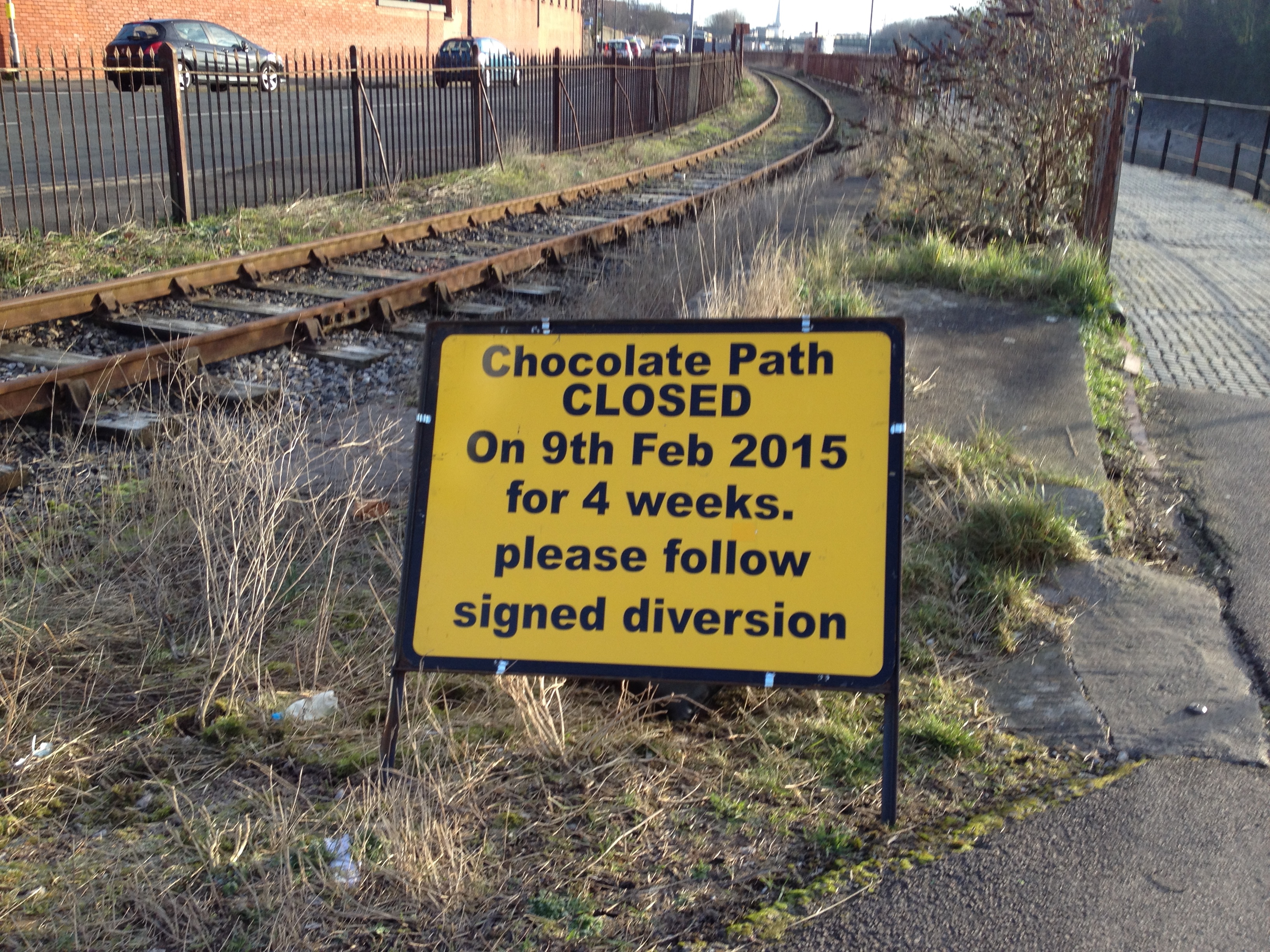 Chocolate Path Closed for 4 Weeks | Bristol Harbour Railway Blog